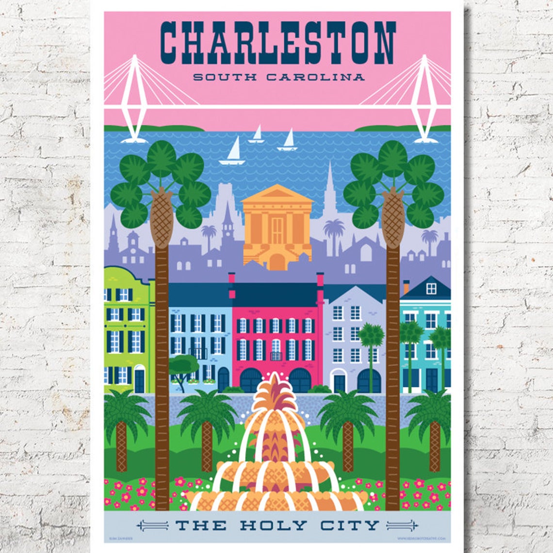 Charleston Poster Charleston Wall Art Charleston Art Print | Etsy