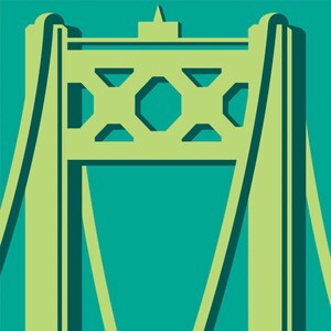 Tacoma Narrows Bridges, Tacoma Poster, Tacoma Wall Art, Tacoma Art ...