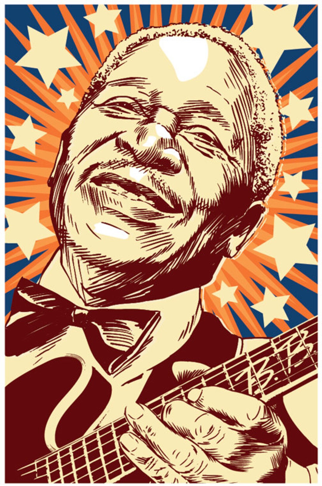 13 X 19 B.B. King, B.B. King Poster, B.B. King Wall Art, B.B. King Art ...