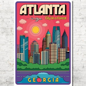 Atlanta Poster, Atlanta Wall Art, Atlanta Art Print, Atlanta Poster ...