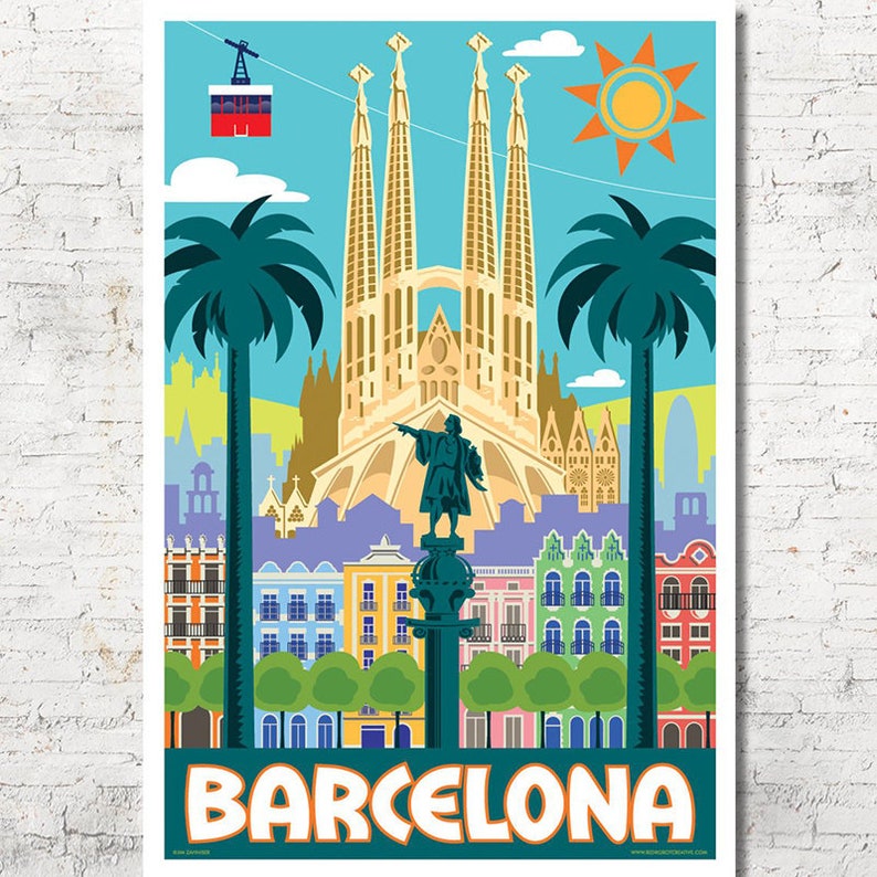Barcelona Poster Barcelona Wall Art Barcelona Art Print - Etsy