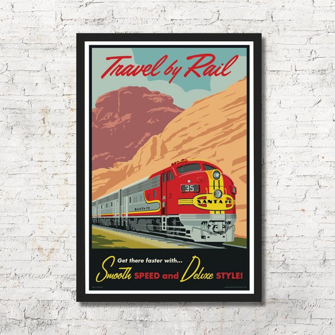 Railroad Train Poster, Railroad Train Print, Train Wall Art, Train Art ...
