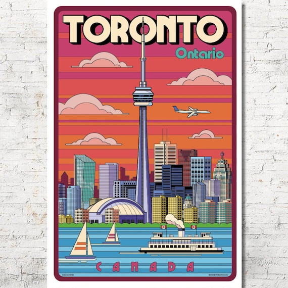 Toronto Wall Art Set of 4 Printable city Wall Art Toronto city map ...