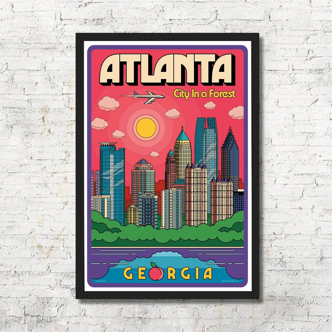 Atlanta Poster, Atlanta Wall Art, Atlanta Art Print, Atlanta Poster ...