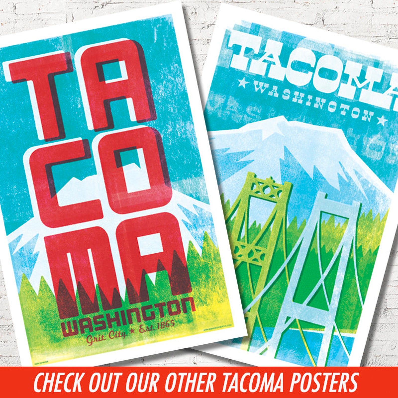 Tacoma Narrows Bridges Tacoma Poster Tacoma Wall Art Tacoma - Etsy
