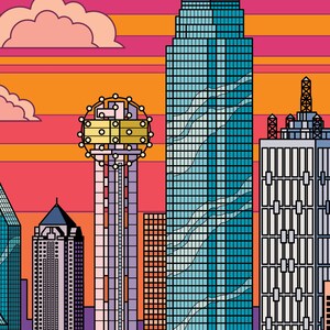 Dallas Poster, Dallas Wall Art, Dallas Art Print, Dallas Print, Dallas ...