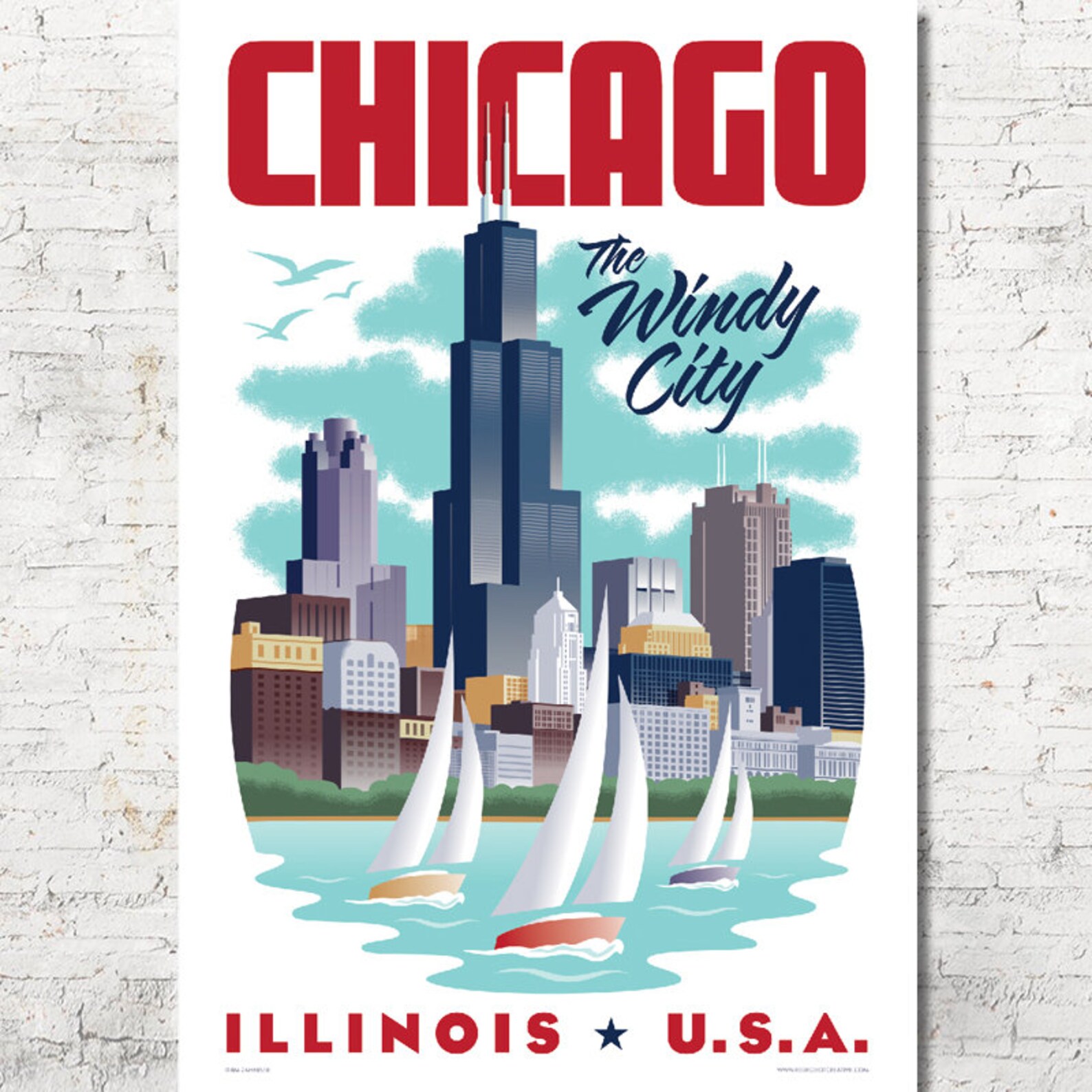 Chicago Poster Chicago Wall Art Chicago Print Chicago Art - Etsy