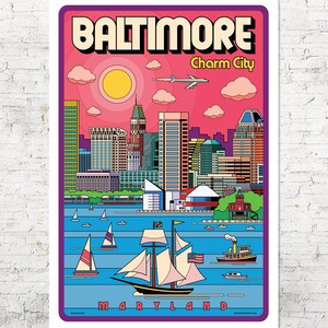 Baltimore Poster, Baltimore Wall Art, Baltimore Art Print, Baltimore ...