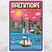 Baltimore Poster, Baltimore Wall Art, Baltimore Art Print, Baltimore ...