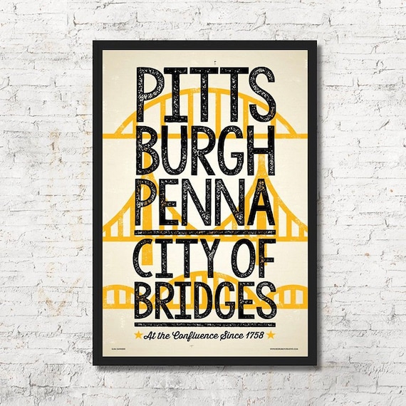 Pittsburgh Poster Pittsburgh Wall Art Pittsburgh Art Print | Etsy