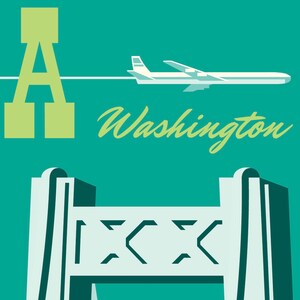 Tacoma Narrows Bridges, Tacoma Poster, Tacoma Wall Art, Tacoma Art ...