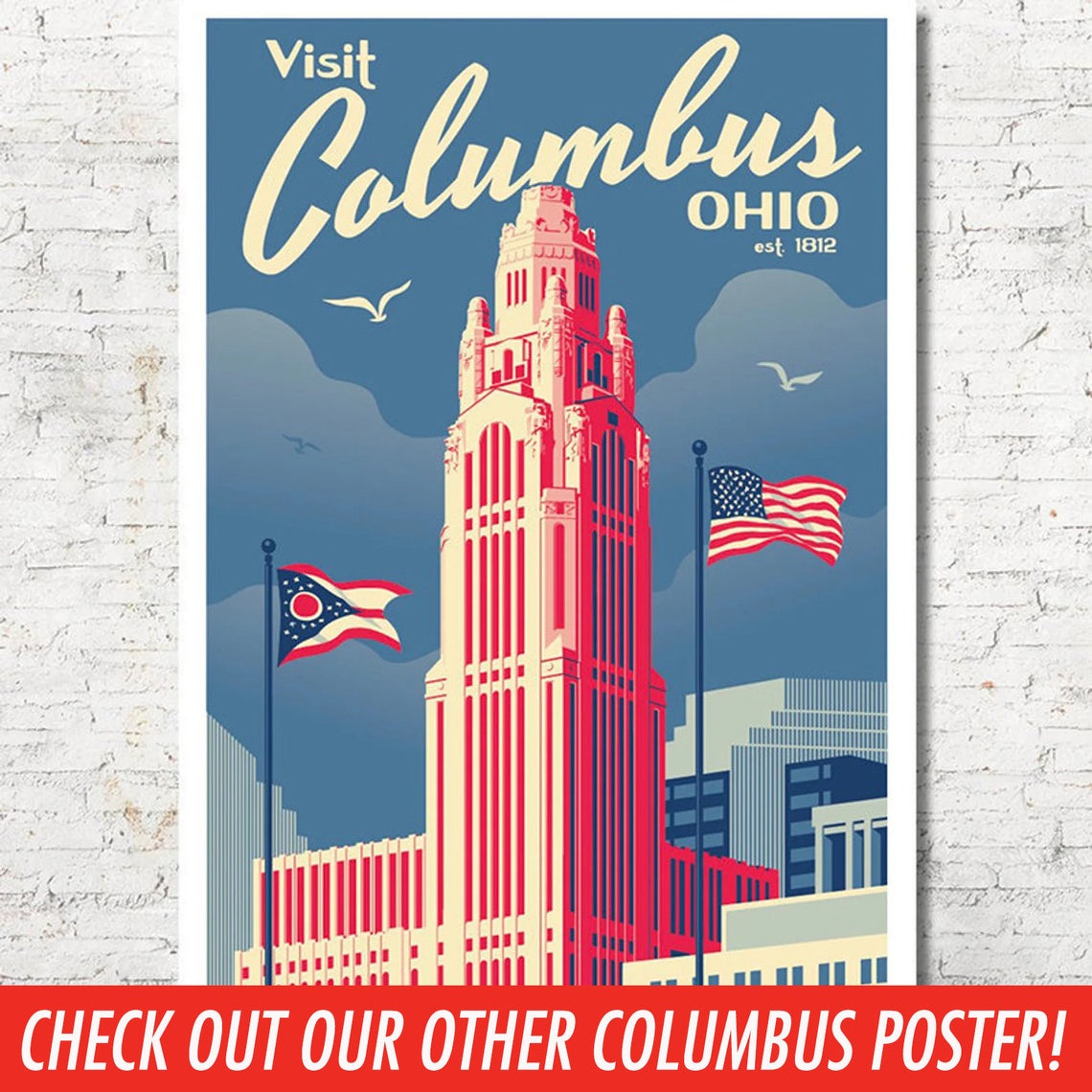Columbus Poster Columbus Wall Art Columbus Art Print - Etsy