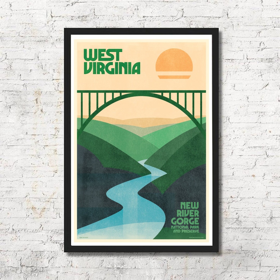 West Virginia Poster, West Virginia Wall Art, West Virginia Print, West ...