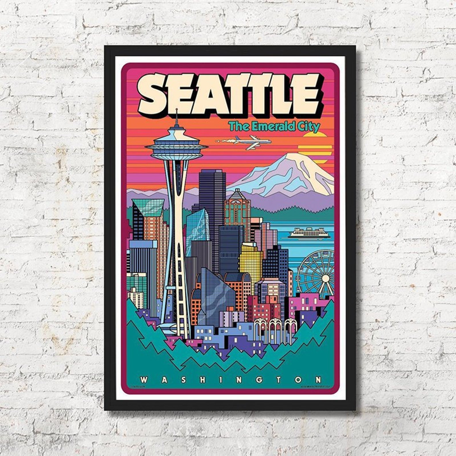 Seattle Seattle Poster Seattle Wall Art Seattle Art Print - Etsy