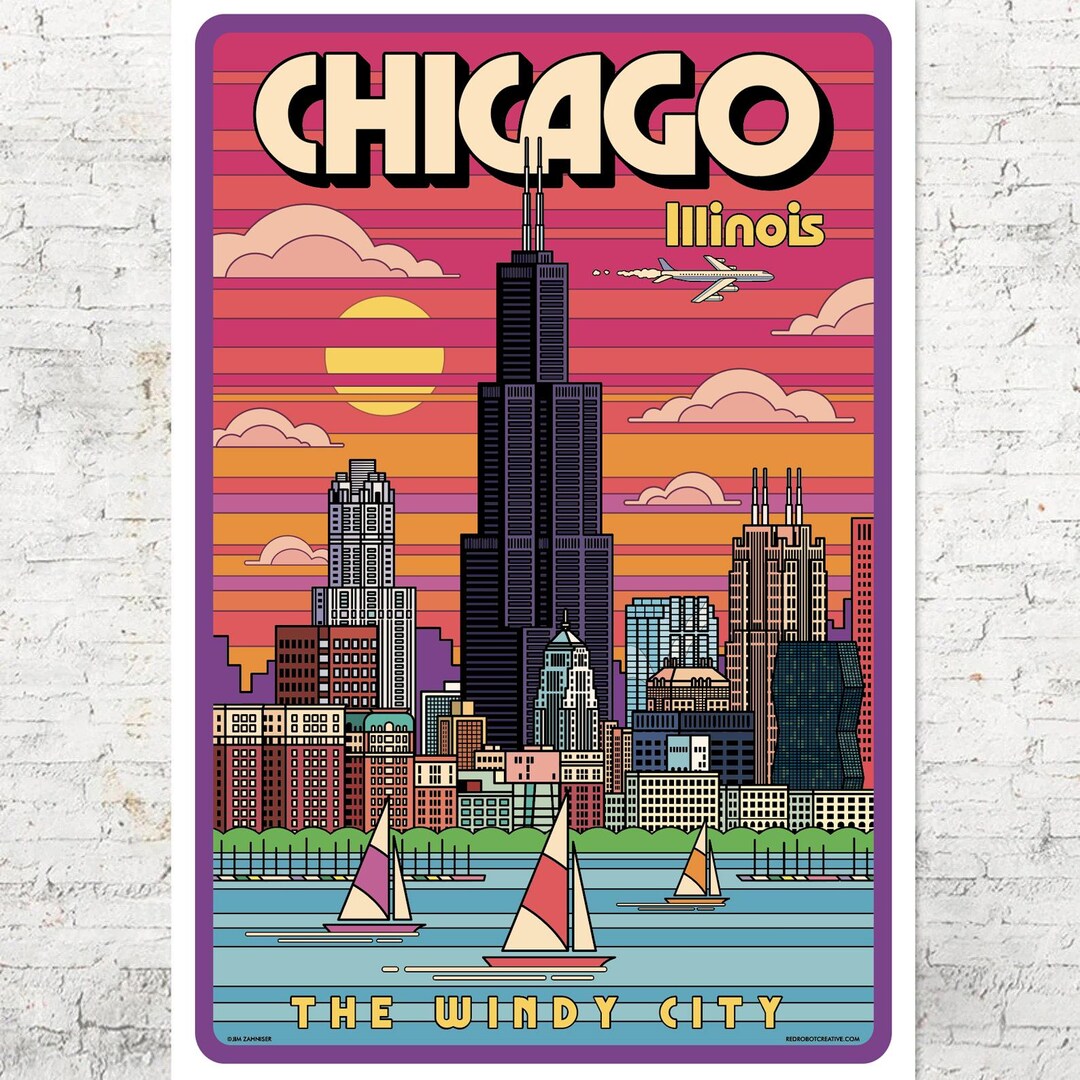 Chicago Poster, Chicago Wall Art, Chicago Print, Chicago Art Print ...