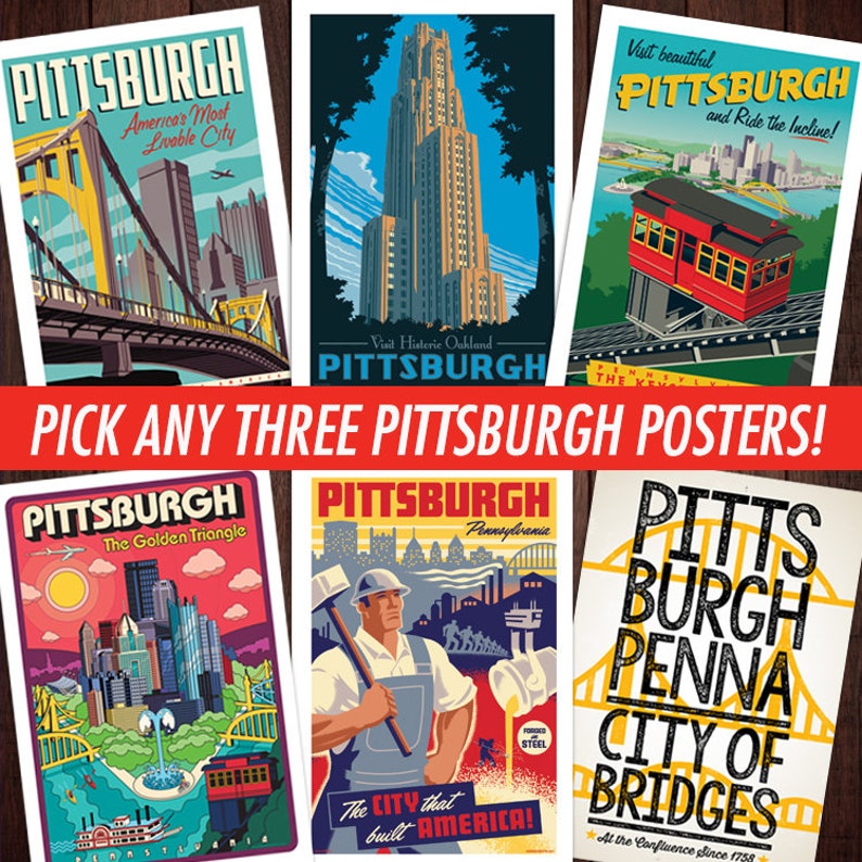 Pittsburgh Poster Pittsburgh Wall Art Pittsburgh Art Print - Etsy