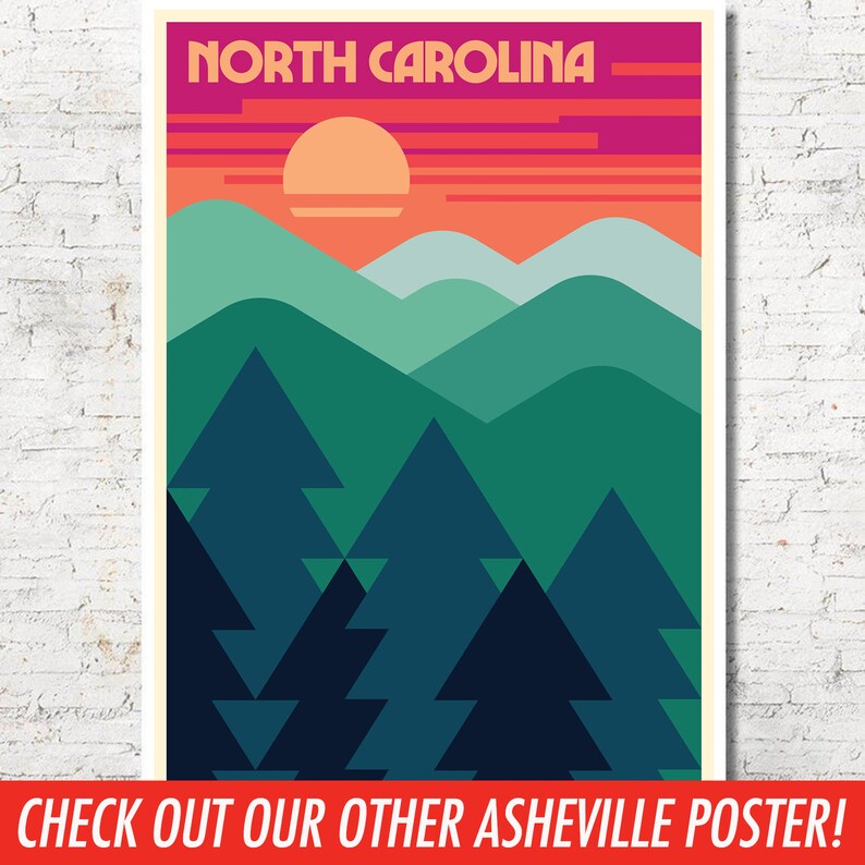 North Carolina Poster North Carolina Wall Art North Carolina - Etsy