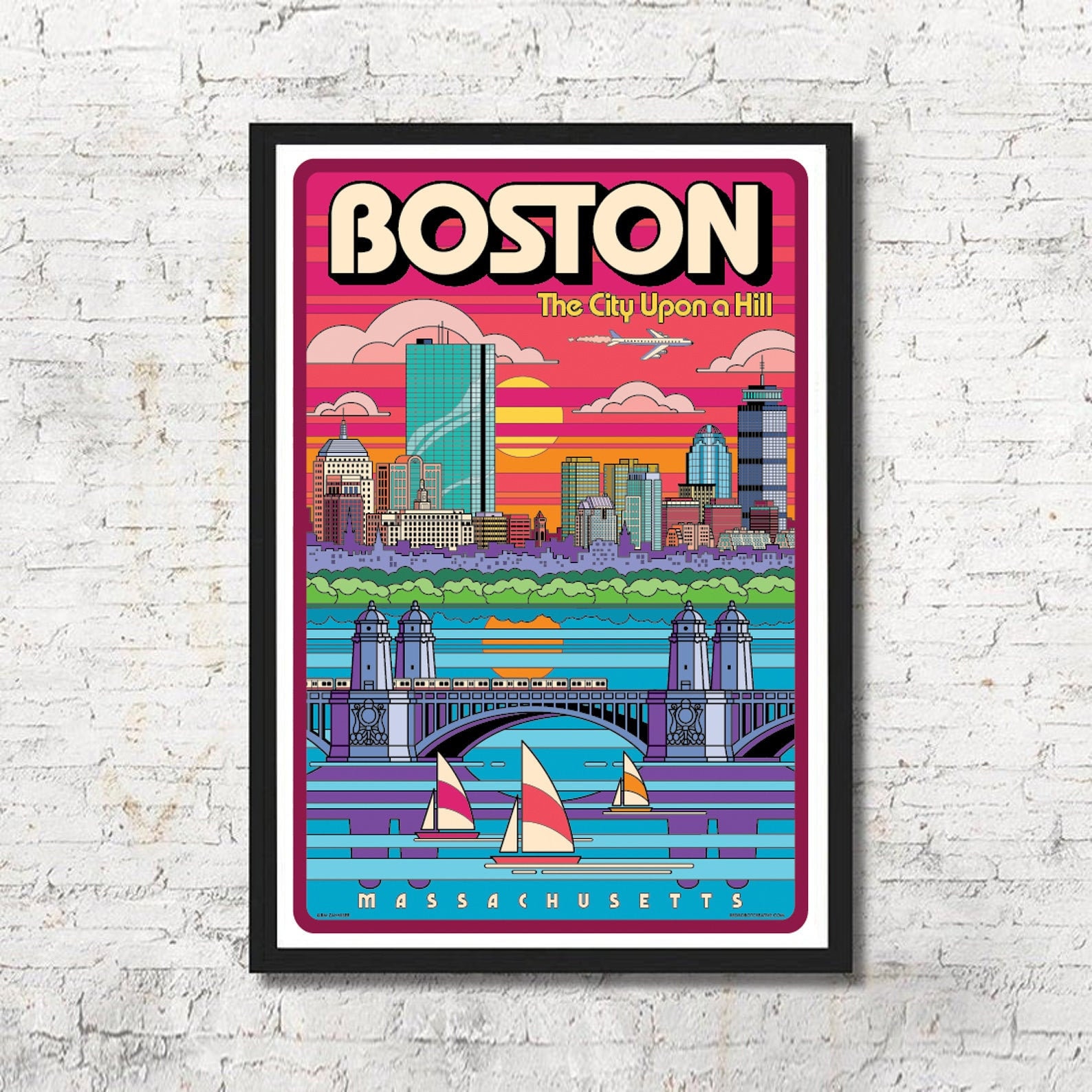 Boston Poster Boston Wall Art Boston Art Print Poster | Etsy