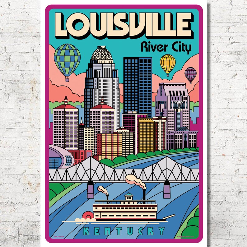 Louisville Skyline Art Print, Kentucky Home Decor - Etsy