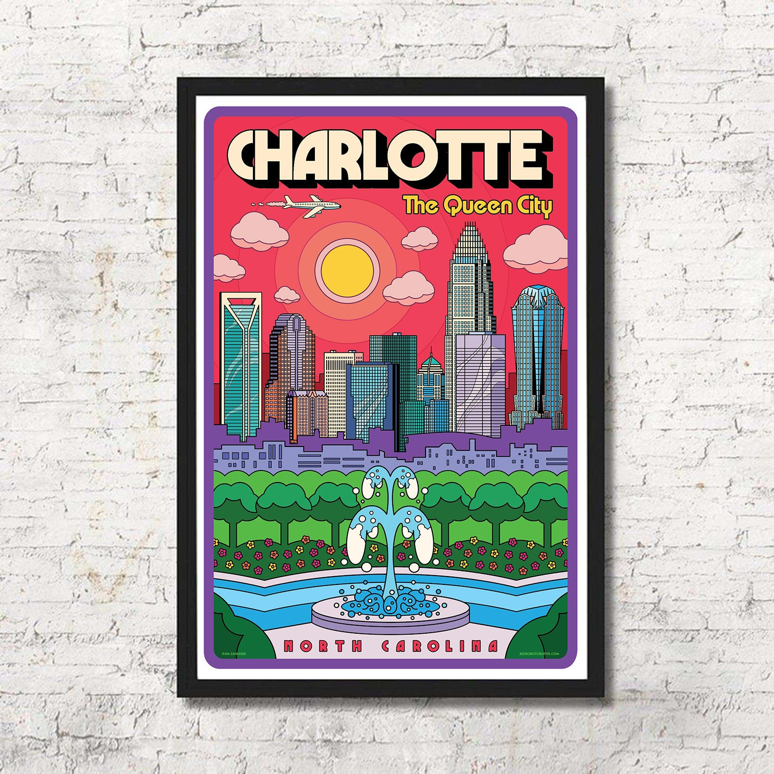 Prints Digital Prints Charlotte Street Map North Carolina Gift ...