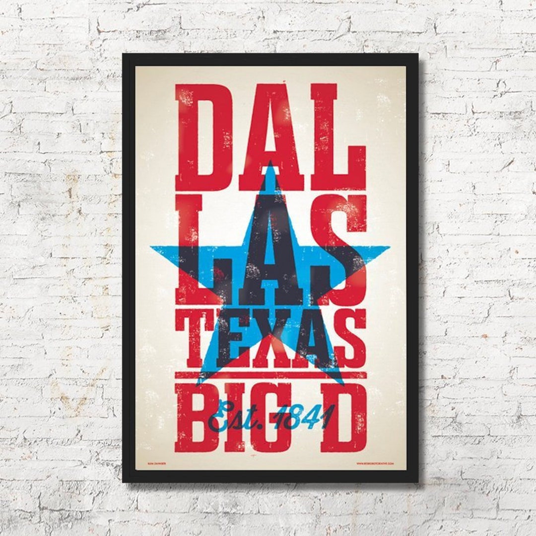 Dallas Poster, Dallas Wall Art, Dallas Art Print, Dallas Print, Dallas ...
