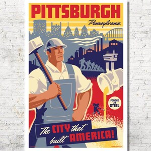 Pittsburgh Poster, Pittsburgh Wall Art, Pittsburgh Art Print, Poster ...