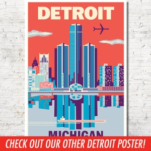 Detroit Poster, Detroit Wall Art, Detroit Print, Detroit Art Print ...
