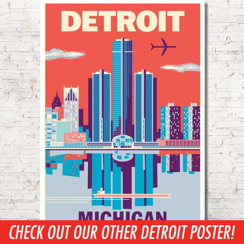 Detroit Poster Detroit Wall Art Detroit Print Detroit Art - Etsy