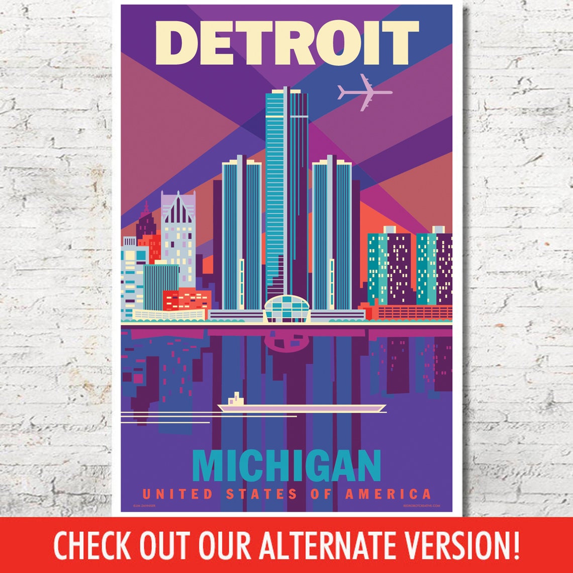 Detroit poster Detroit wall art Detroit print Detroit art | Etsy