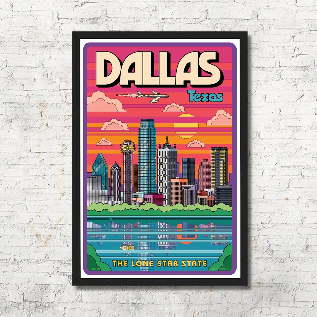 Dallas Poster, Dallas Wall Art, Dallas Art Print, Dallas Print, Dallas ...