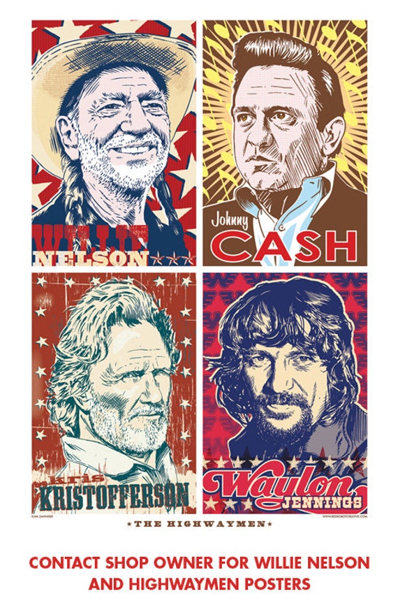 Johnny Cash And Waylon Jennings Poster