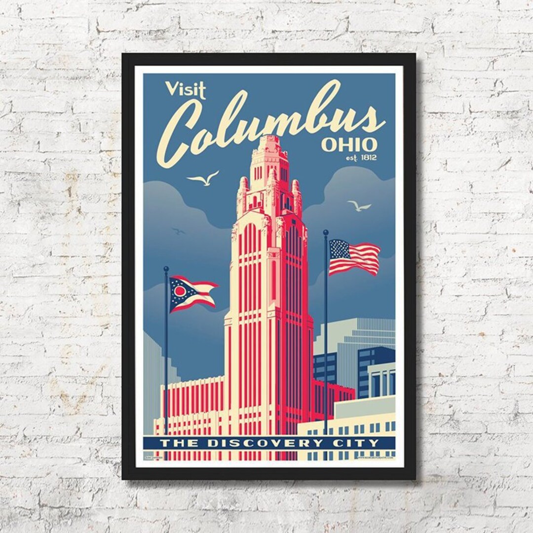 Columbus Poster, Columbus Wall Art, Columbus Art Print, Columbus Art ...