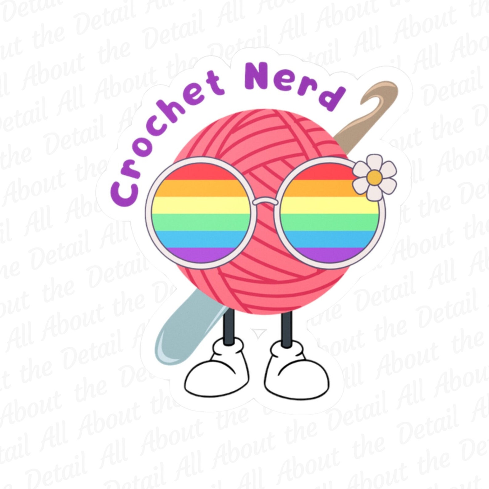 Crochet Sticker Crochet Nerd Sticker Yarn Lover Gift Idea for Crochet ...