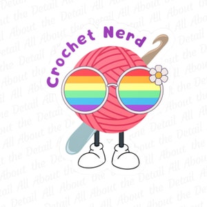 Crochet Sticker Crochet Nerd Sticker Yarn Lover Gift Idea for Crochet ...