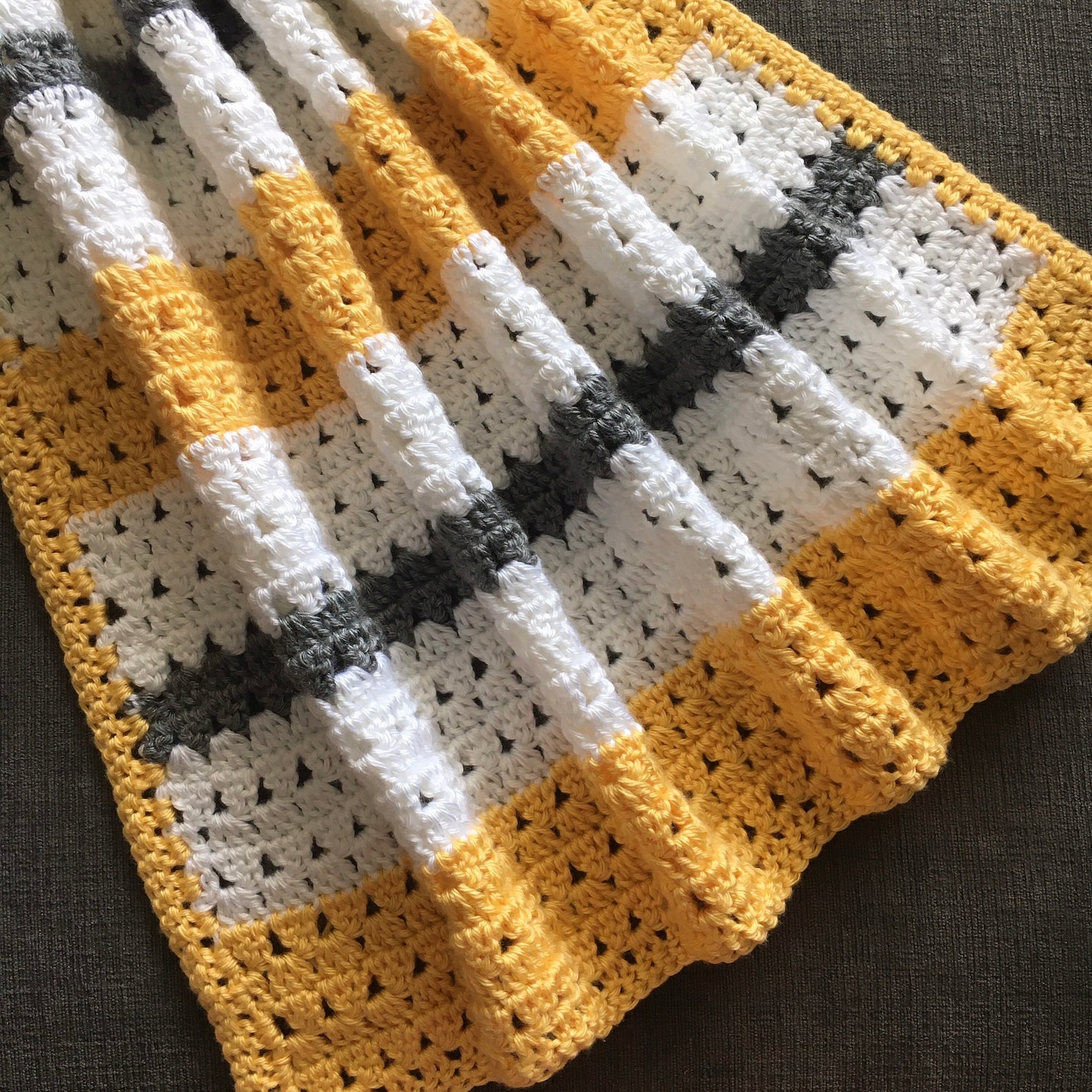 Yellow Crochet Blanket, Yellow Kids Blanket, Handmade, Childrens ...