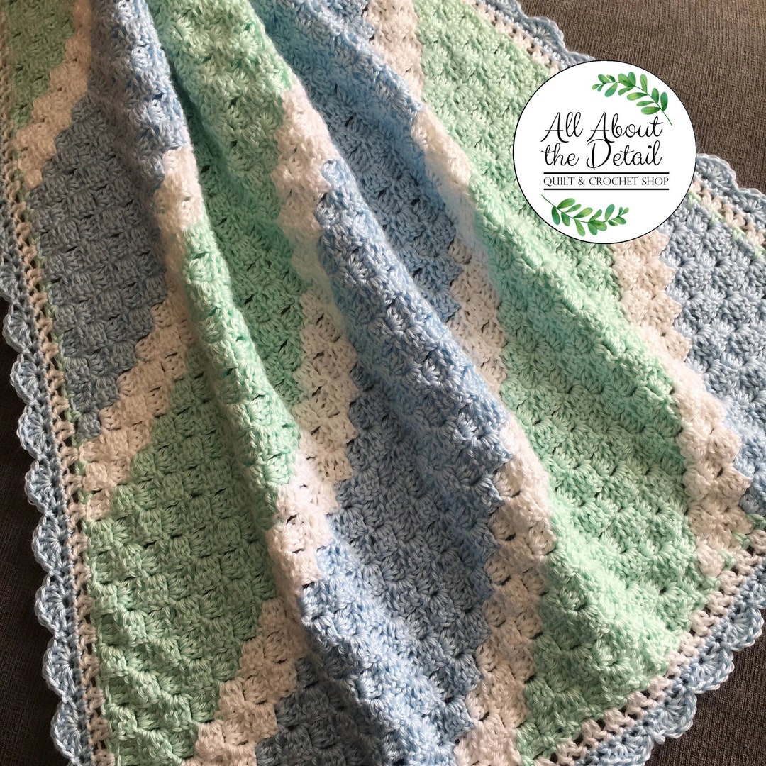 Handmade C2C Crochet Baby Blanket Crochet Boy Baby Blanket Gift Baby ...