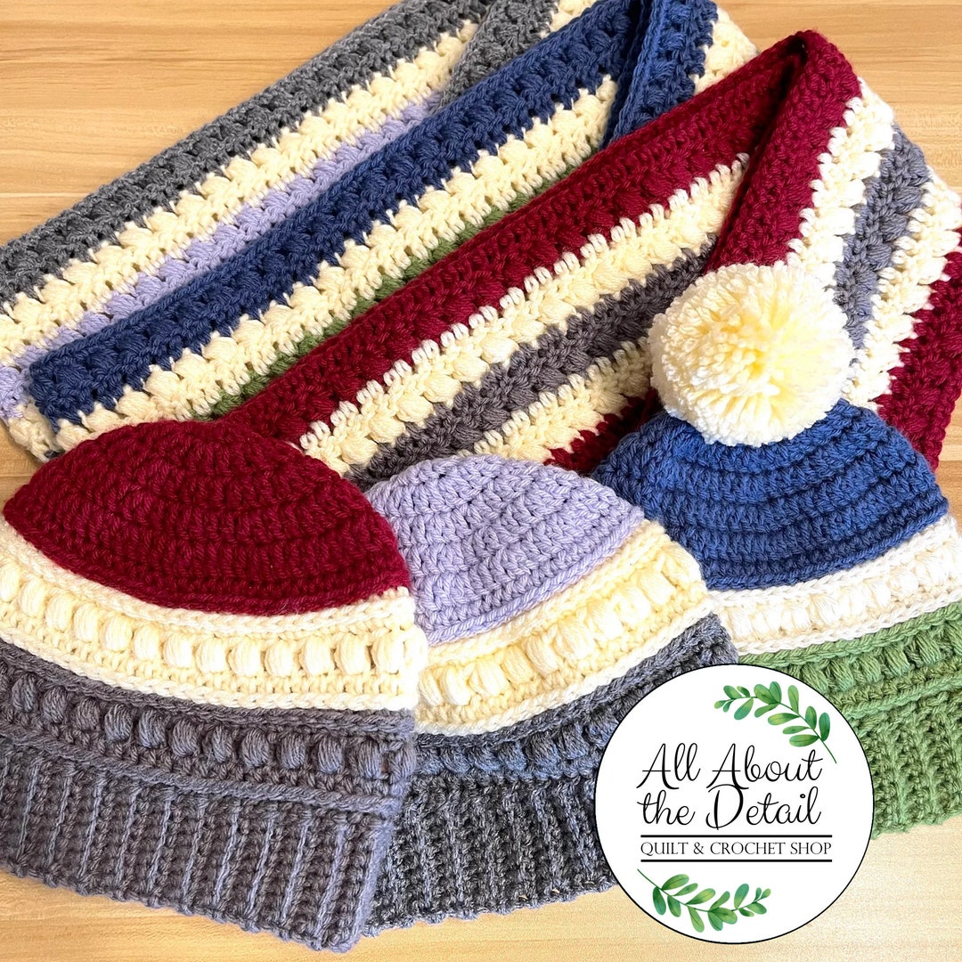 Winter Scarf and Beanie Set, Crochet Beanie, Scarf and Beanie, Crochet ...