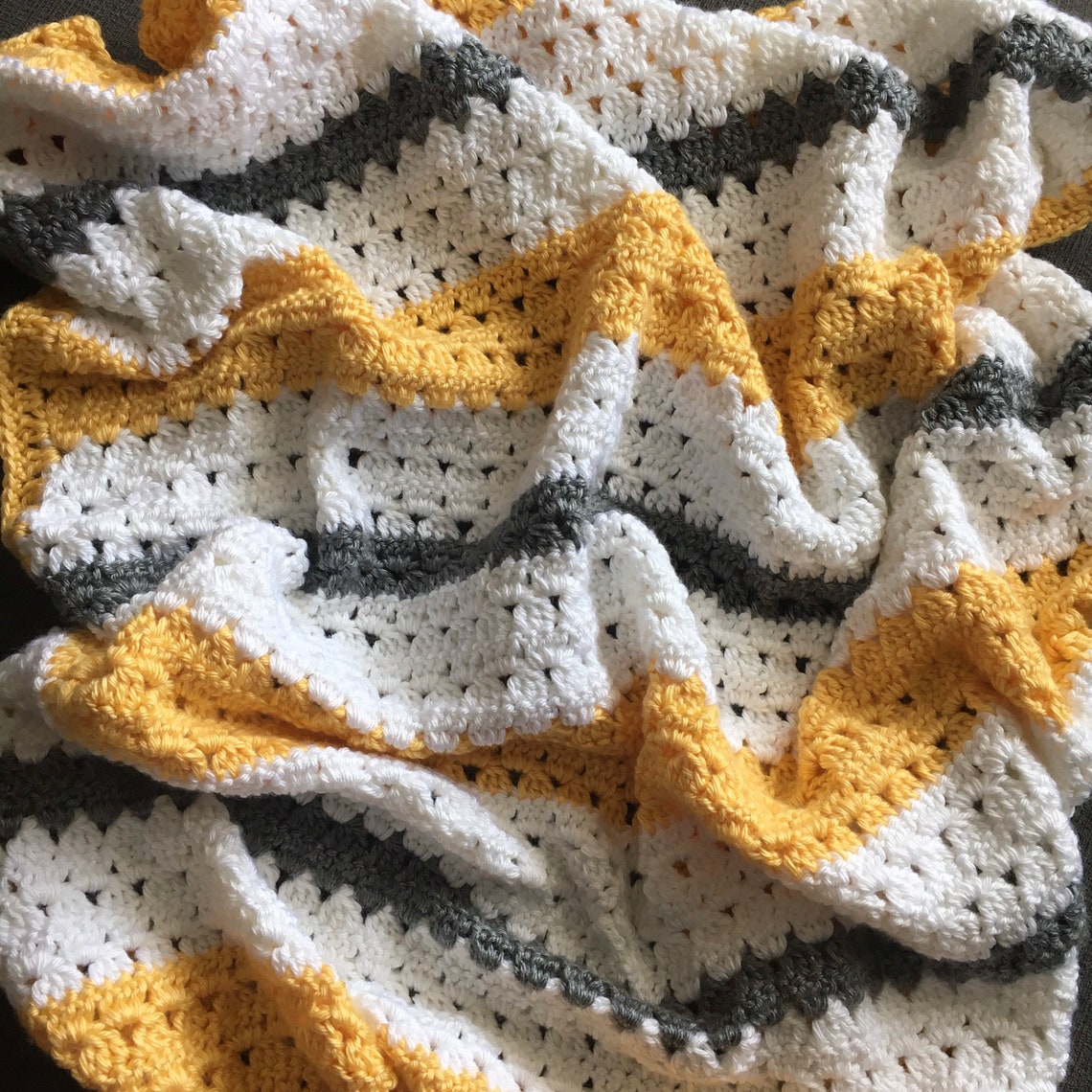 Yellow Crochet Blanket, Yellow Kids Blanket, Handmade, Childrens ...