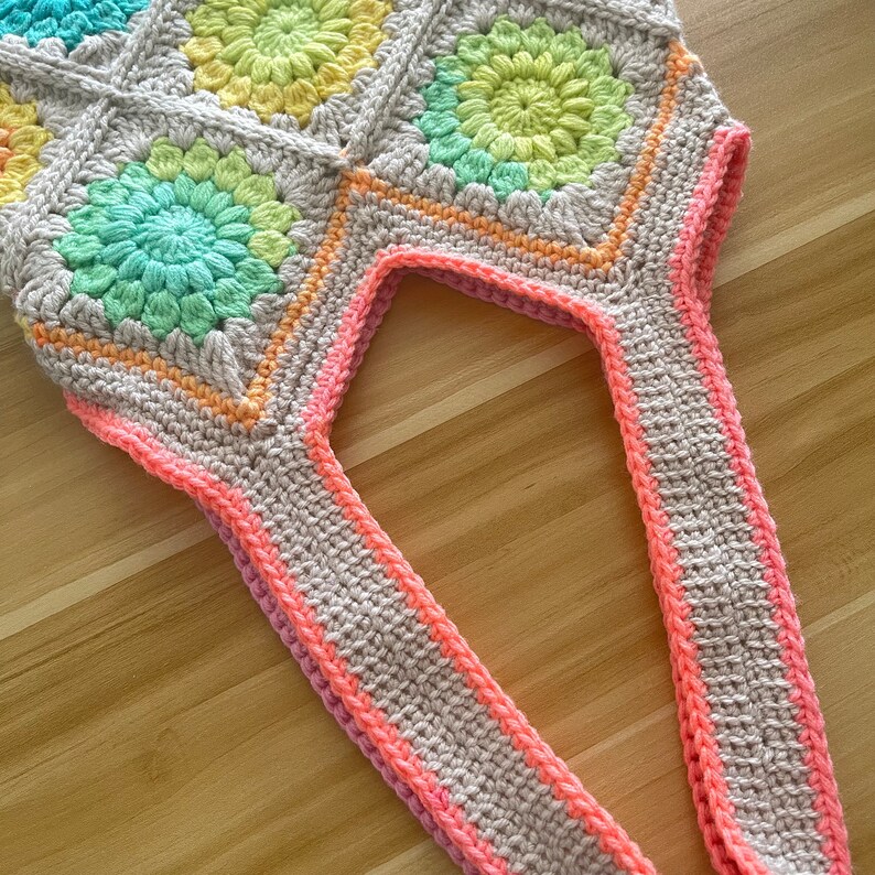 Crochet Sunburst Granny Square Tote Bag Crochet Flower Bag Shoulder Bag ...