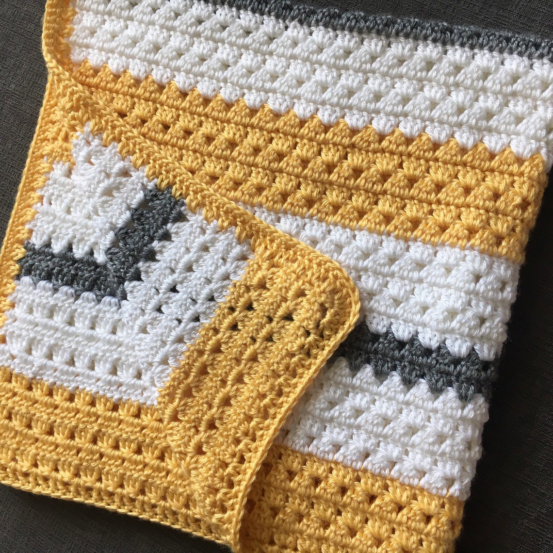 Yellow Crochet Blanket, Yellow Kids Blanket, Handmade, Childrens ...