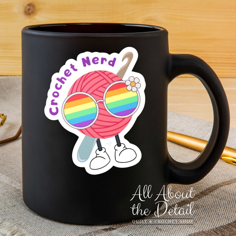 Crochet Sticker Crochet Nerd Sticker Yarn Lover Gift Idea for Crochet ...