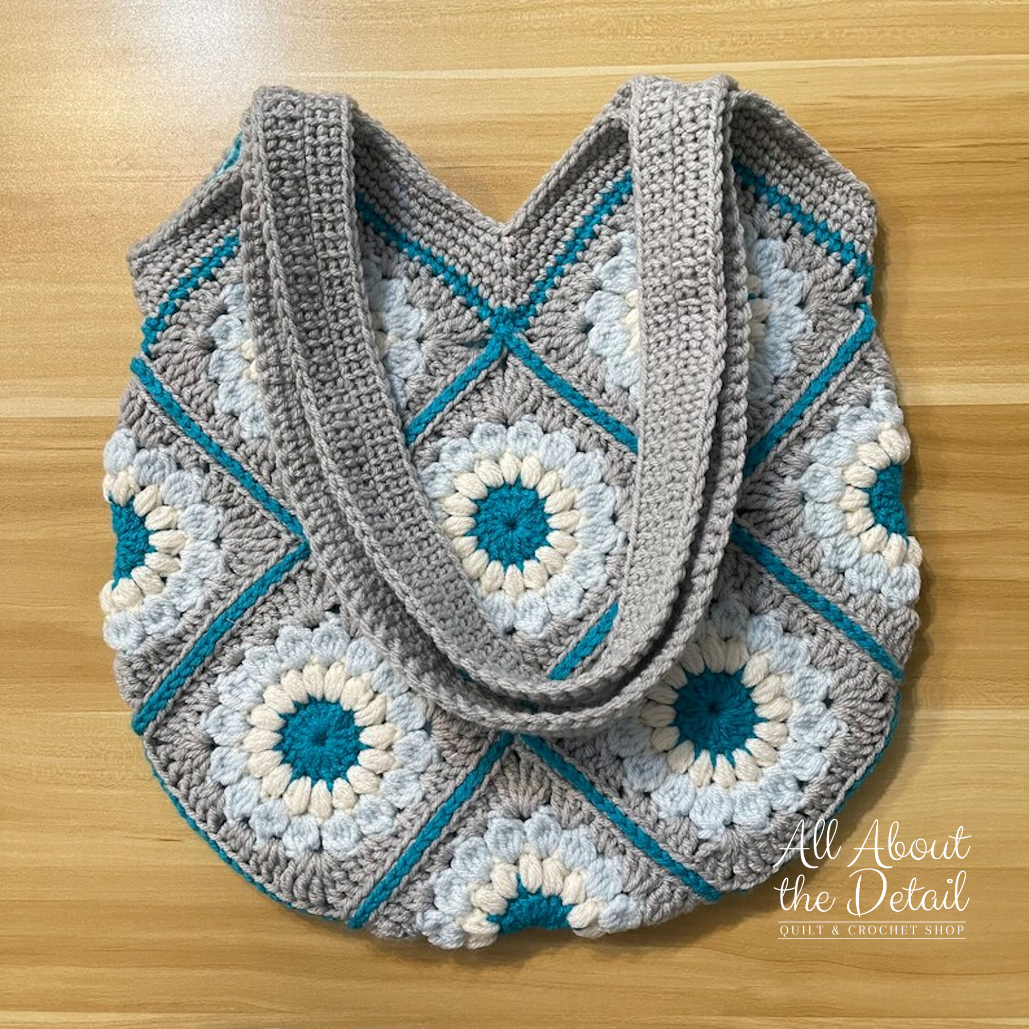 Sunflower Granny Square Tote Bag Crochet Sunburst Shoulder Bag Summer ...