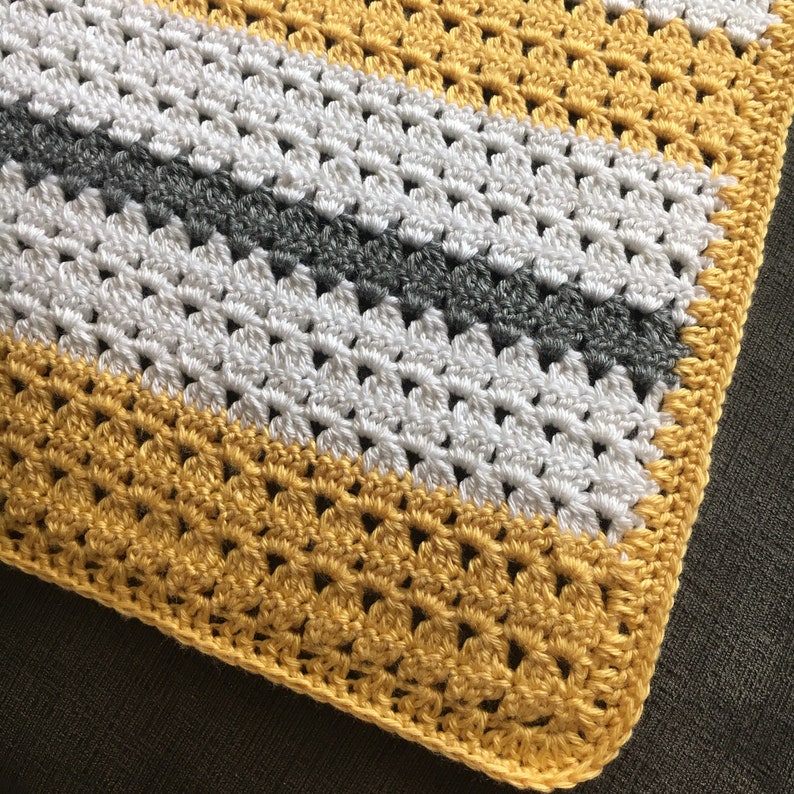 Yellow Crochet Blanket, Yellow Kids Blanket, Handmade, Childrens ...