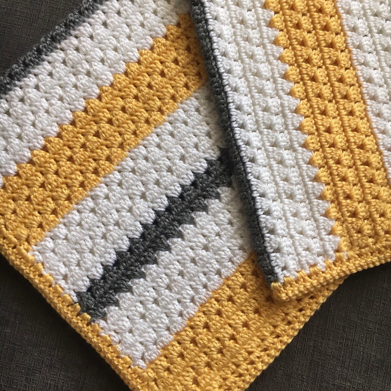 Yellow Crochet Blanket, Yellow Kids Blanket, Handmade, Childrens ...