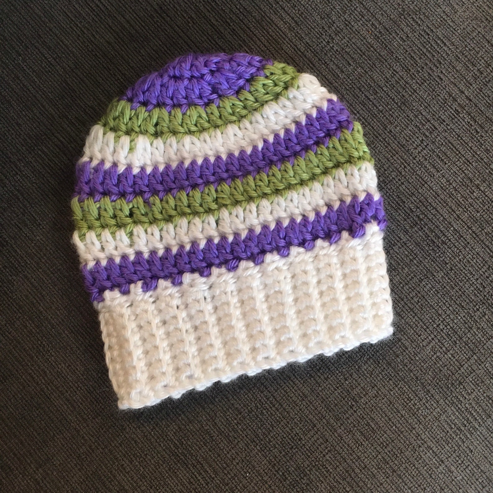 Baby Mittens, Newborn Beanie Hat, Purple and White Mittens, Scratch ...