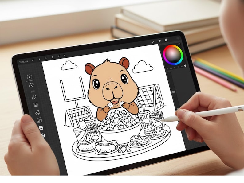 Capybara Football Coloring Pages | Kids Game Day Activity (PDF Download ...