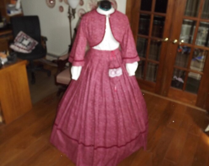 Ladies Size 10 Civil War Zouave Suit Reenacting Dress and Reticule - Etsy