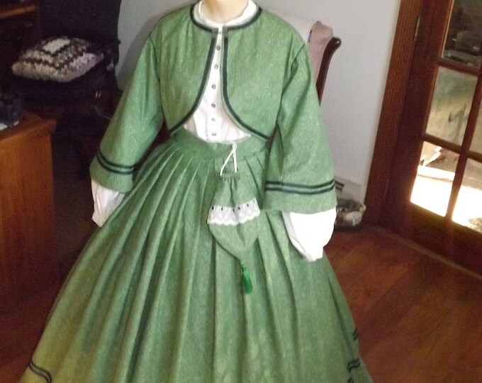 Ladies Size 10 Civil War Zouave Suit Reenacting Dress and Reticule - Etsy