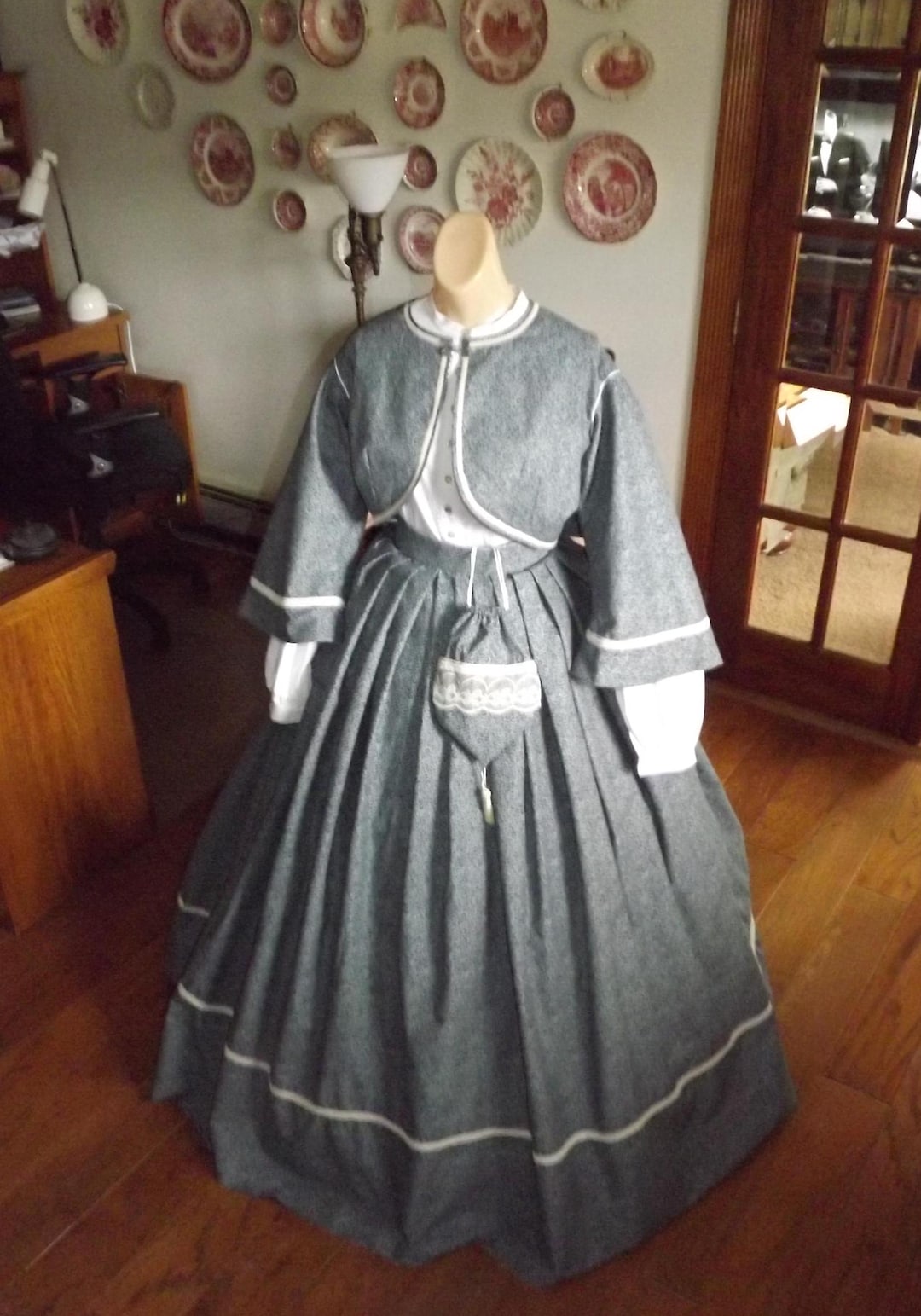 Ladies Size 10 Civil War Zouave Suit Reenacting Dress and Reticule - Etsy