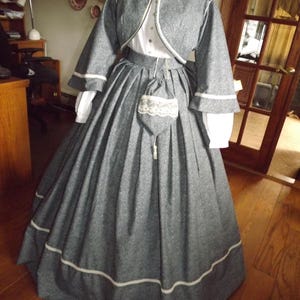 Ladies Size 10 Civil War Zouave Suit Reenacting Dress and Reticule - Etsy
